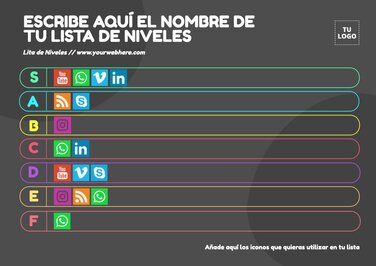 Creador de Tier List gratis online