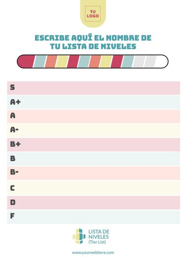Creador de Tier List gratis online