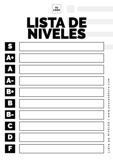 Creador de Tier List gratis online