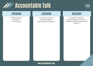 Edit accountable talk poster templates for classroom