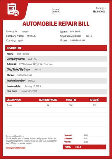Créez un reçu pour votre entreprise avec des modèles éditables