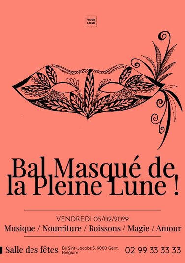 Modèles d'invitations pour Bal Masqué à modifier en ligne