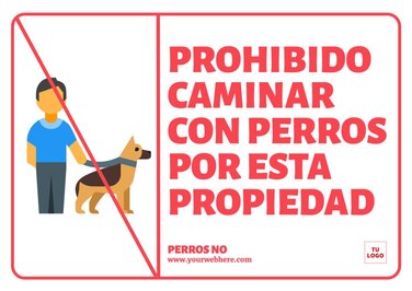 Personaliza un cartel de prohibido perros online
