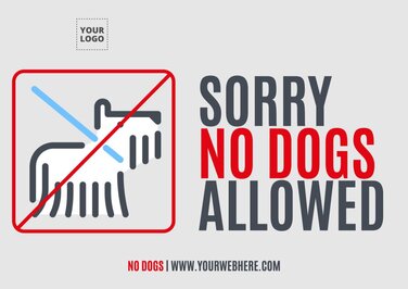No Dogs Allowed sign templates