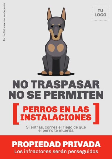 Personaliza un cartel de prohibido perros online