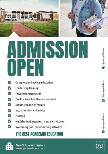 Make a School Admission poster online