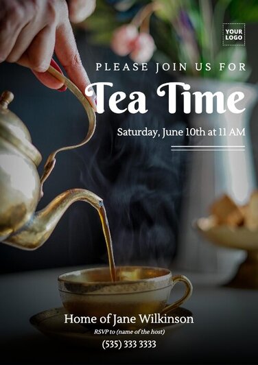 Free printable tea party invitations