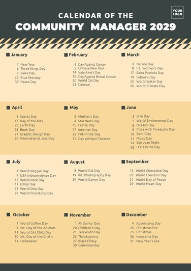 Community Manager calendars