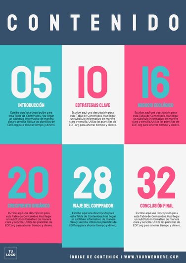 Crea un Índice de Contenido gratis y online