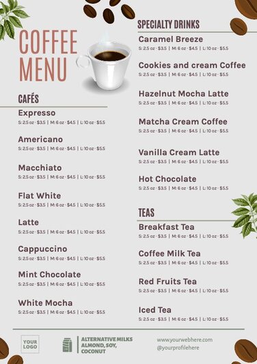 Create restaurant menus online and free