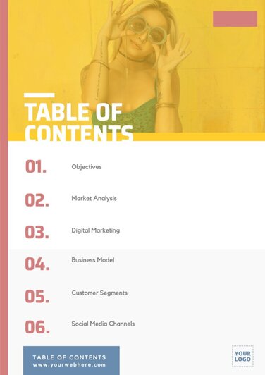 Table of Contents Design Templates