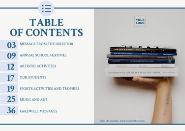 Table of Contents Design Templates