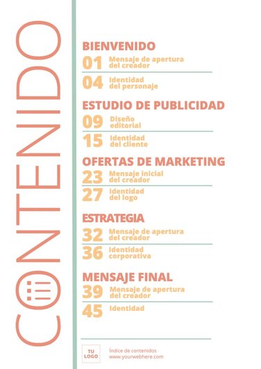 Crea un Índice de Contenido gratis y online