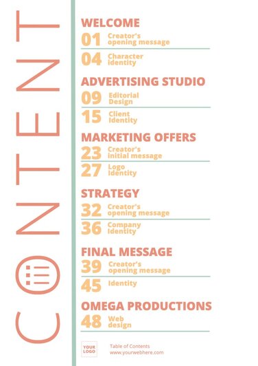 Table of Contents Design Templates