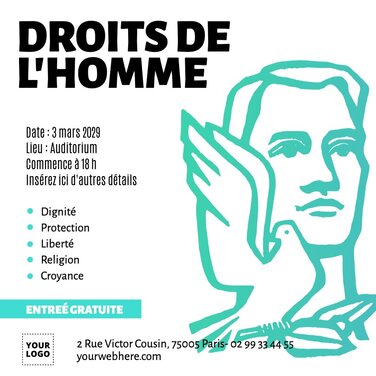 Personnalisez des affiches sur les Droits de l'Homme
