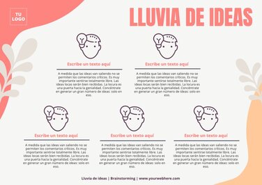Crea una plantilla de Lluvia de Ideas personalizada online