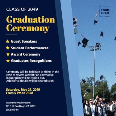 Free customizable Graduation poster templates