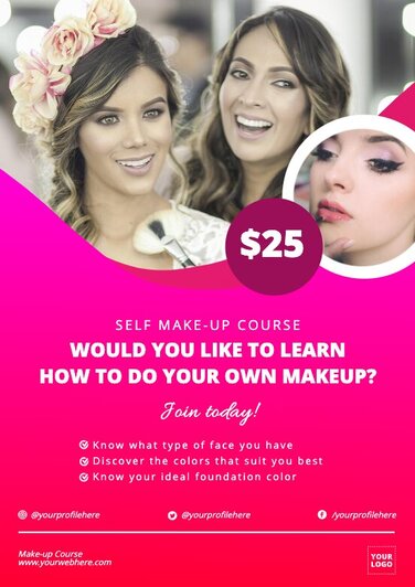 Edit Makeup Class Flyer Templates