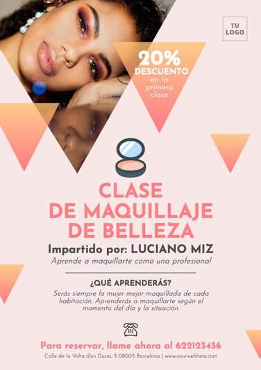 Crea un flyer para Cursos de Maquillaje gratis