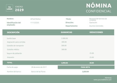 Modelos de nóminas para rellenar gratis