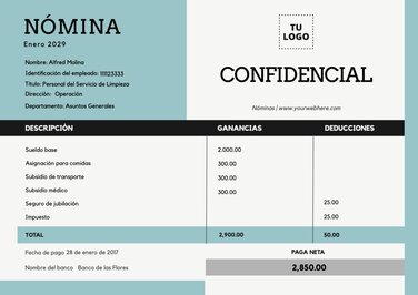 Modelos de nóminas para rellenar gratis