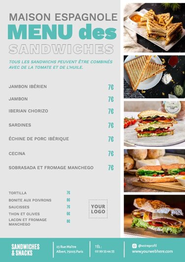 Créer des menus de restaurant en ligne et gratuitement