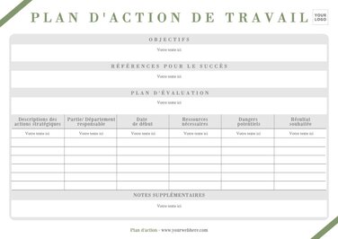Modèles de plans d'action gratuits