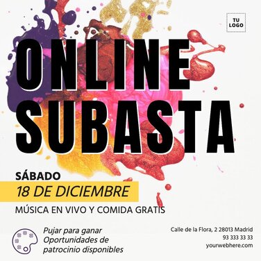 Plantillas para carteles de Subastas gratis