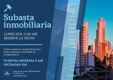 Plantillas para carteles de Subastas gratis