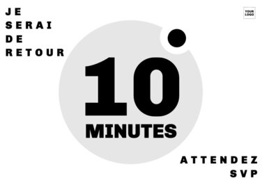 Modifier les modèles de panneaux gratuits Bientôt de retour dans 5 minutes