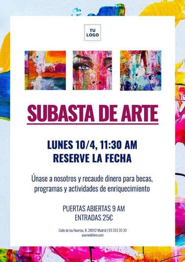 Plantillas para carteles de Subastas gratis
