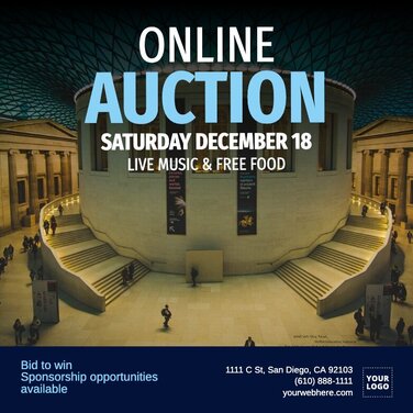 Free templates to create auction posters and ads