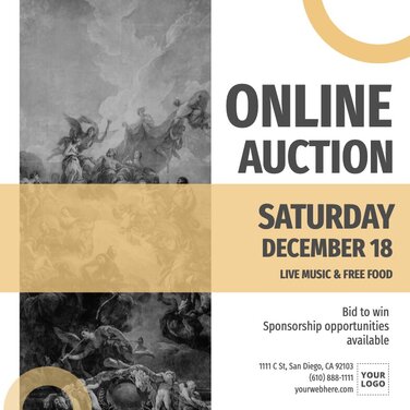 Free templates to create auction posters and ads