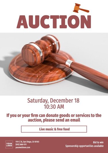 Free templates to create auction posters and ads