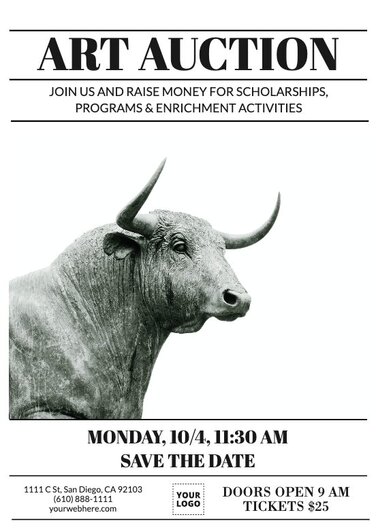 Free templates to create auction posters and ads