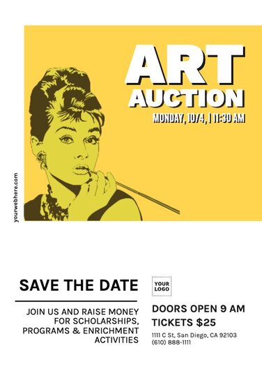 Free templates to create auction posters and ads