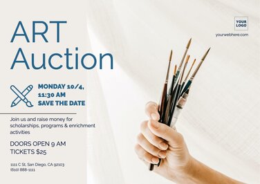 Free templates to create auction posters and ads