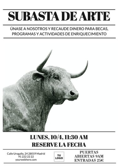 Plantillas para carteles de Subastas gratis