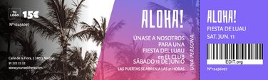 Plantillas de tickets de entrada editables online