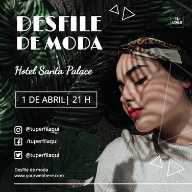 Flyers para Desfiles de Moda editables gratis