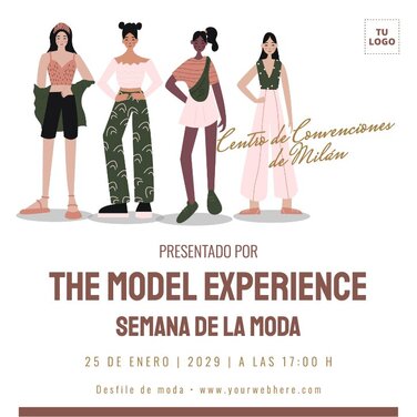 Flyers para Desfiles de Moda editables gratis