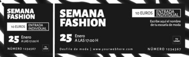 Plantillas de tickets de entrada editables online