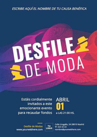 Flyers para Desfiles de Moda editables gratis