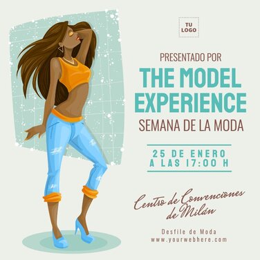 Flyers para Desfiles de Moda editables gratis