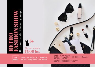 Flyers para Desfiles de Moda editables gratis