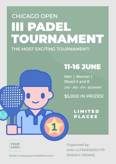 Padel Flyer Designs to Customize Online
