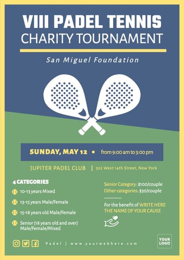 Padel Flyer Designs to Customize Online