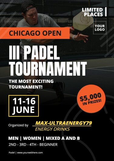 Padel Flyer Designs to Customize Online