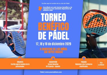 Carteles para clubs de Pádel editables gratis