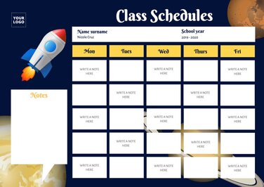 Online editable templates for school schedules